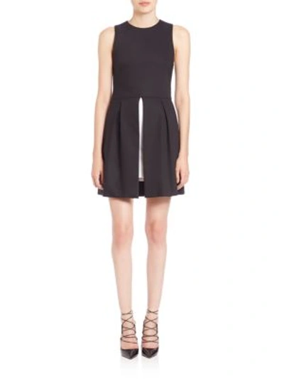 Alice And Olivia 'bria' Peplum Fit & Flare Dress In Black/white | ModeSens