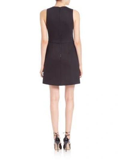 Alice And Olivia 'bria' Peplum Fit & Flare Dress In Black/white | ModeSens