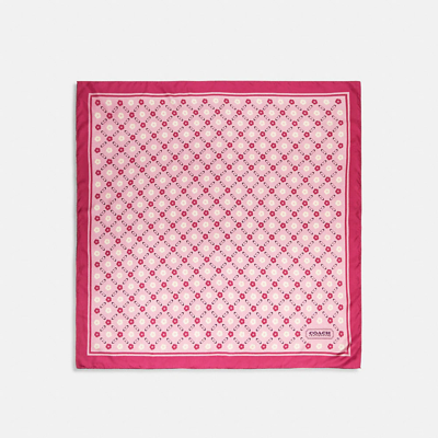Coach Tea Rose Print Silk Square Scarf In Hyacinth | ModeSens
