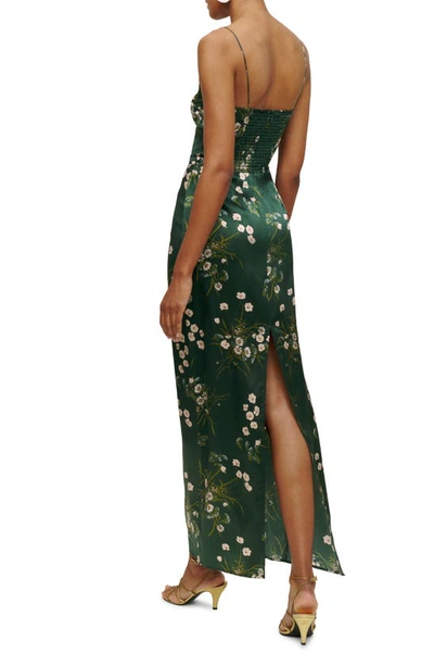 Reformation Frankie Floral Silk Slipdress In Green Multi Modesens