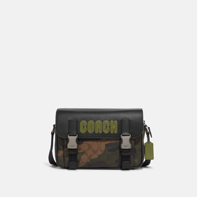 Coach Track Crossbody In Signature Canvas With Camo Print And Patch In ...