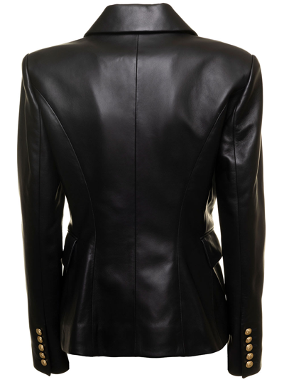 Balmain 6 Buttons Leather Jacket In Black | ModeSens
