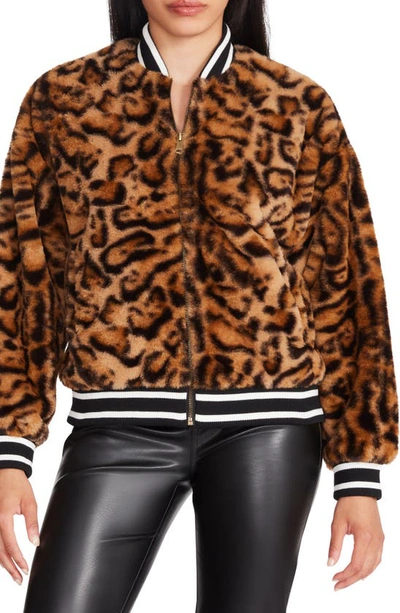 Steve Madden Leopard Print Faux Fur Bomber Jacket In Cheetah Print ...