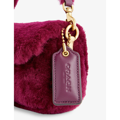 Coach Pillow Tabby Shearling And Leather Cross-body Bag In Fuchsia ...