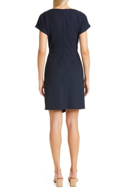 Hugo Boss Datera Wrap Front Sheath Dress In Midnight | ModeSens