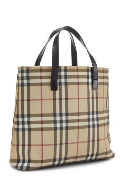 Pre-owned Burberry Beige Vintage Check Shopping Bag Medium | ModeSens