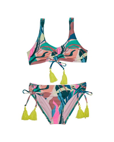 Beach Lingo Kids' Mod Squad Bralette Swim Set In Multi | ModeSens
