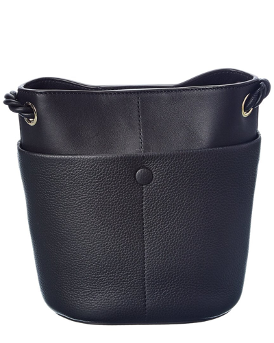 Chloé Key Small Leather Bucket Bag In Blue | ModeSens