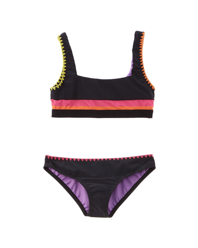 Limeapple Kids' Emira 2pc Bikini Set In Black | ModeSens