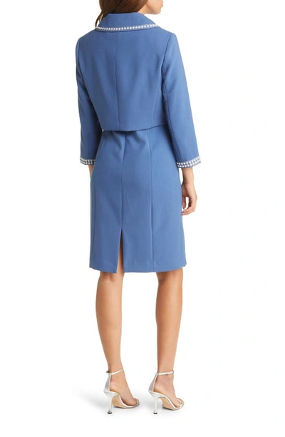 Tahari Asl Beaded Jacket & Sheath Dress In River Blue | ModeSens