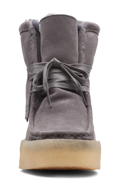 Clarks Originals Wallabee Genuine Shearling Lined Boot In Grey W Lined ...