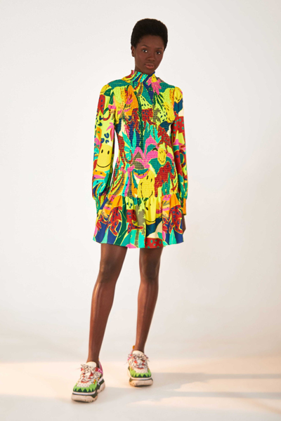 Farm Rio Leopards Jungle Smiley Mini Dress | ModeSens