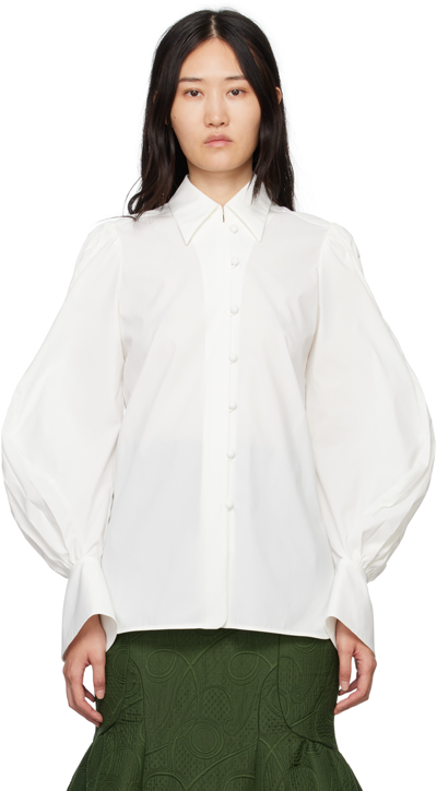 mamekurogouchi Curved Pleated Shirt|長袖 mamekurogouchi Curved Pleated Shirt|長袖