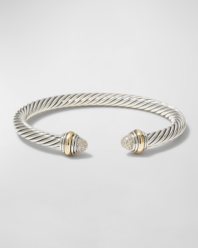 David Yurman Cable Collection Bracelet With Diamonds And 14k Gold In ...