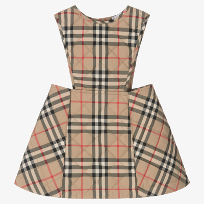 Burberry Baby Beige Vintage Check Pinafore Dress In Archive Beige Ip Chk | ModeSens