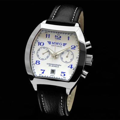 Pre-owned Maktime Chronograph Mwg Air Force White Tonneau 3133 Poljot ...