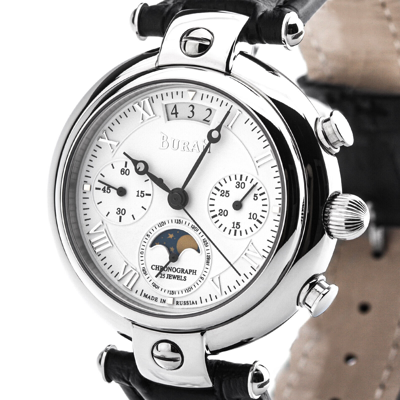 Pre-owned Buran V.m.poljot 31679 Chronograph Moon Phase Basilika ...