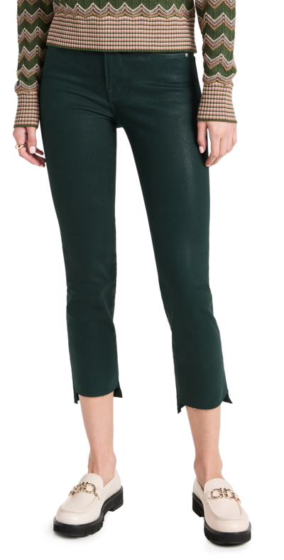 Frame Le High Straight Raw Stagger Coated Jeans In Pine | ModeSens