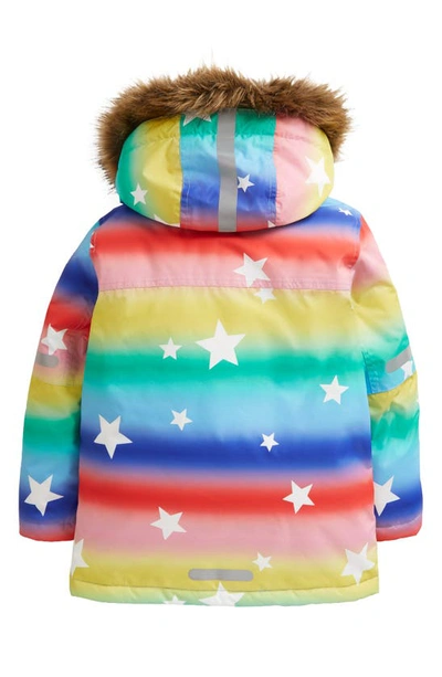 Mini Boden Kids' All Weather Waterproof Jacket In Ombre Rainbow Star ...