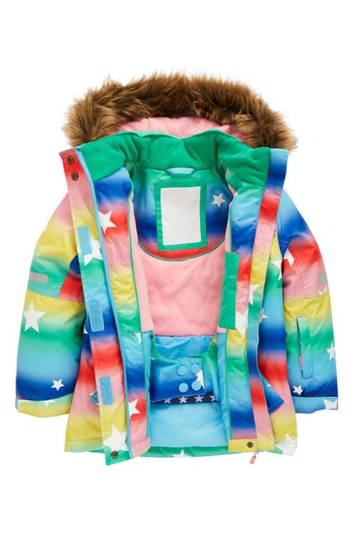Mini Boden Kids' All Weather Waterproof Jacket In Ombre Rainbow Star ...