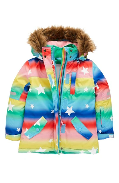 Mini Boden Kids' All Weather Waterproof Jacket In Ombre Rainbow Star ...