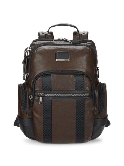 Tumi Nathan Expandable Leather Backpack In Dark Brown | ModeSens
