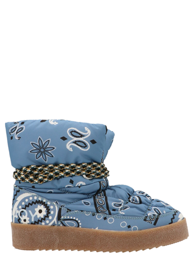Khrisjoy Puff Bandana Print Boots In Blue | ModeSens