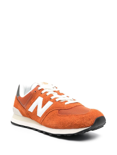 New Balance Mens Orange Leather Sneakers | ModeSens