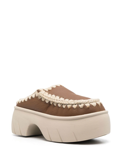 Mou Eskimo Twist Platform Clogs In Braun | ModeSens