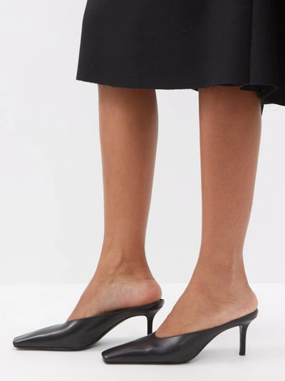 Acne Studios Square-toe 70 Leather Mules In Black | ModeSens