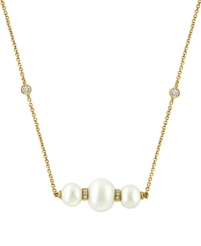 Effy Collection Effy Cultured Freshwater Pearl (8mm) & Diamond (1/10 Ct ...
