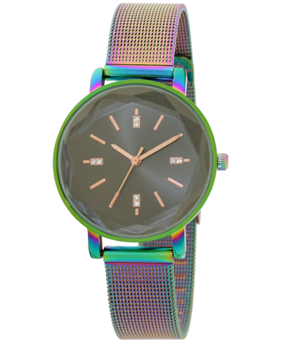 Inc International Concepts Women's Black Iridescent Mesh Bracelet Watch ...