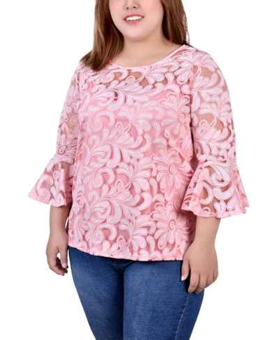 Ny Collection Plus Size Lace Tunic In Blossom Scrolleaf | ModeSens