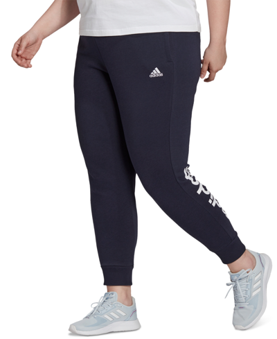 Adidas Originals Adidas Plus Size Tapered Logo Pants In Legend Ink ...