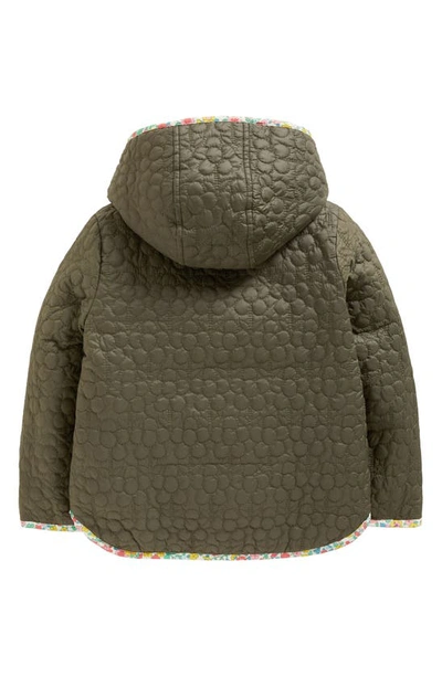 Mini Boden Kids' Fleece Lined Quilted Jacket In Khaki Green | ModeSens