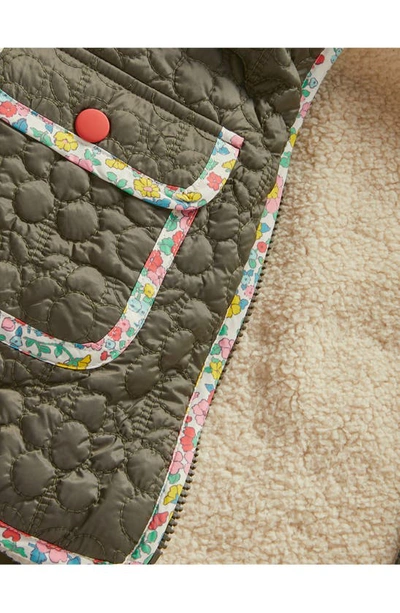 Mini Boden Kids' Fleece Lined Quilted Jacket In Khaki Green | ModeSens