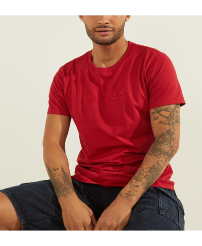 Guess Men's Embroidered Logo T-shirt In Chili Red | ModeSens