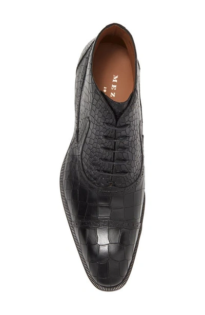 Mezlan Mckay Croc Embossed Cap Toe Boot In Black | ModeSens