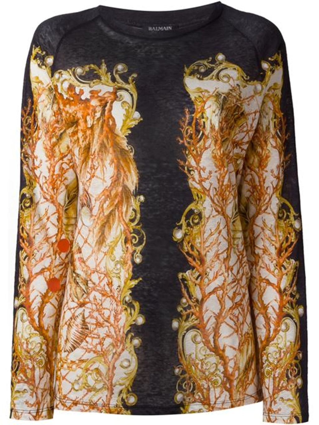 Balmain Baroque Print Top | ModeSens