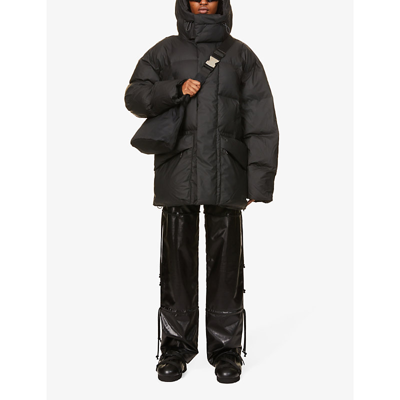 Rains Block Padded Shell Puffer Jacket In Black | ModeSens