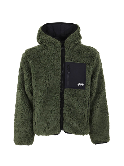 Stussy Green Sherpa Jacket | ModeSens