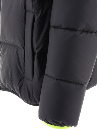 Msgm Logo Hooded Puffer Jacket In Black | ModeSens