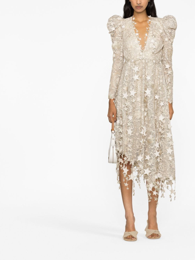 Zimmermann Celestial Metallic Embroidered Appliquéd Tulle Maxi Dress In ...