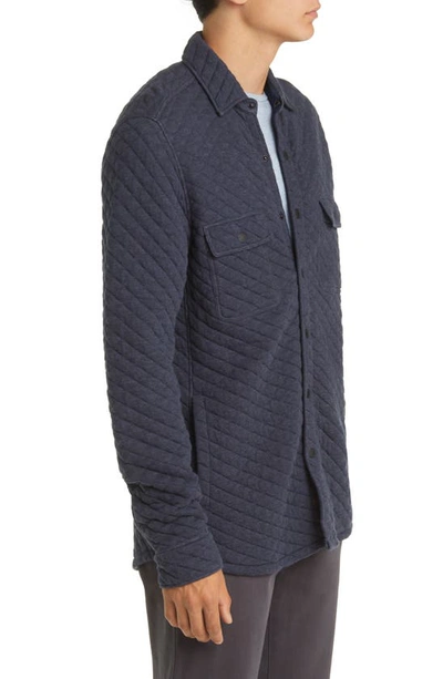 Faherty Epic Cotton Blend Quilted Shirt Jacket In Navy Melange | ModeSens