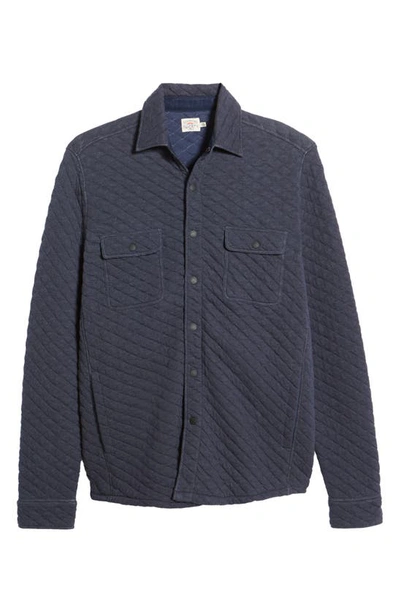 Faherty Epic Cotton Blend Quilted Shirt Jacket In Navy Melange | ModeSens