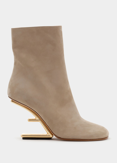 Fendi First Suede F-heel Ankle Booties In F152z Roger | ModeSens