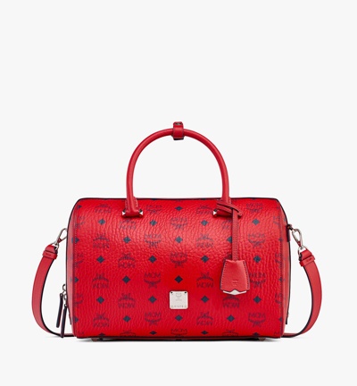 Mcm Boston Bag In Visetos Original In Candy Red | ModeSens