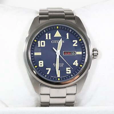 Pre-owned Citizen Eco-drive Super Titanium Blue Dial Day Date Men's ...
