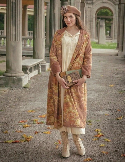 Pre-owned Victorian Trading April Cornell Cottage Rose Wool Long Coat ...