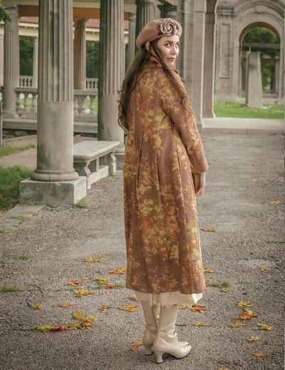 Pre-owned Victorian Trading April Cornell Cottage Rose Wool Long Coat ...